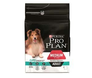 Сухой корм proplan для собак средних пород с чувствительным пищеварением ягненок и рис adult dog optidigest medium sensitive digestion 7кг