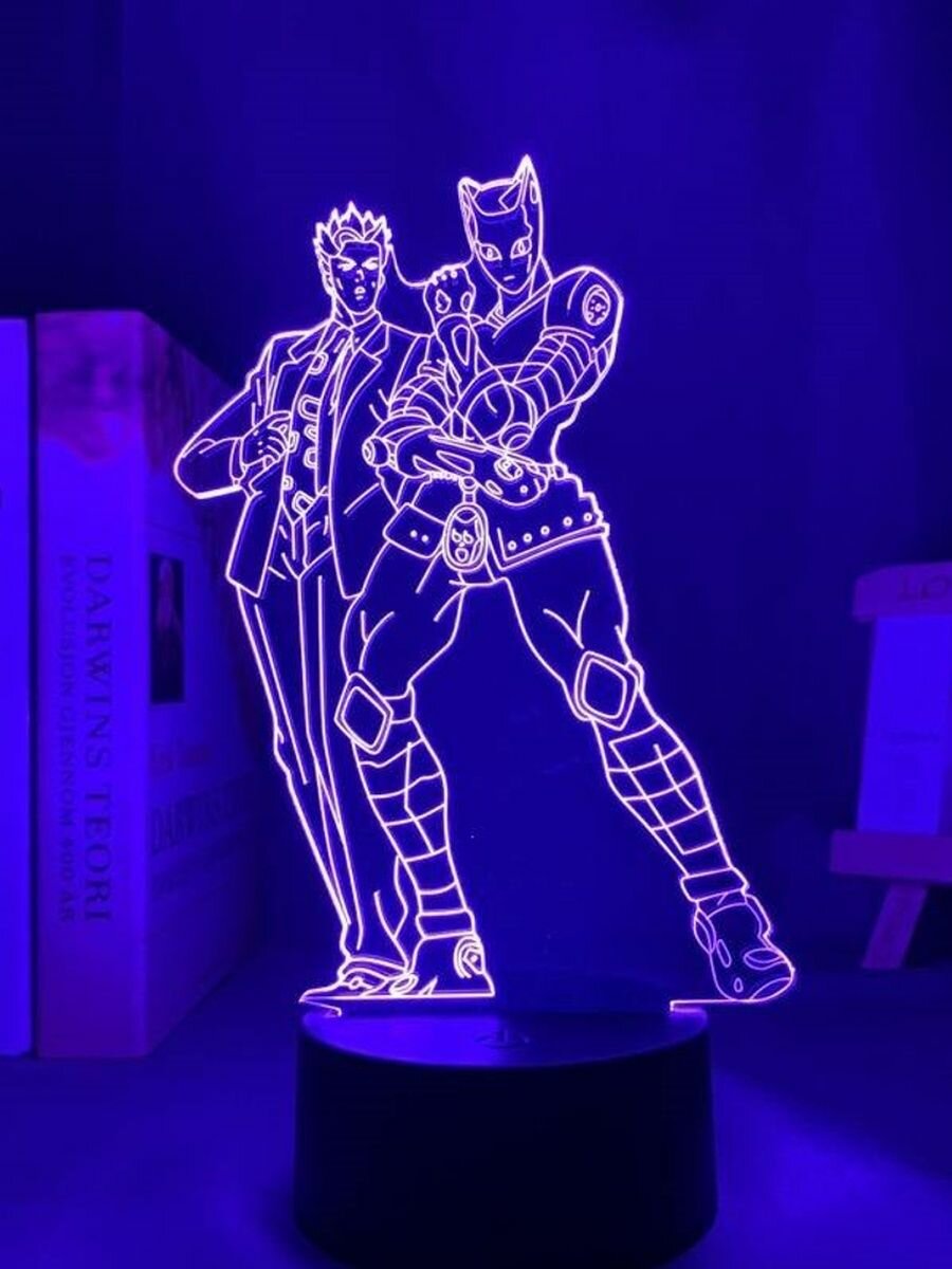 Ночник Аниме Невероятные Приключения - Anime ДжоДжо . Подарок фанату аниме и манги — декор в комнату с любимыми персонажами, в стиле отаку и японской анимации.