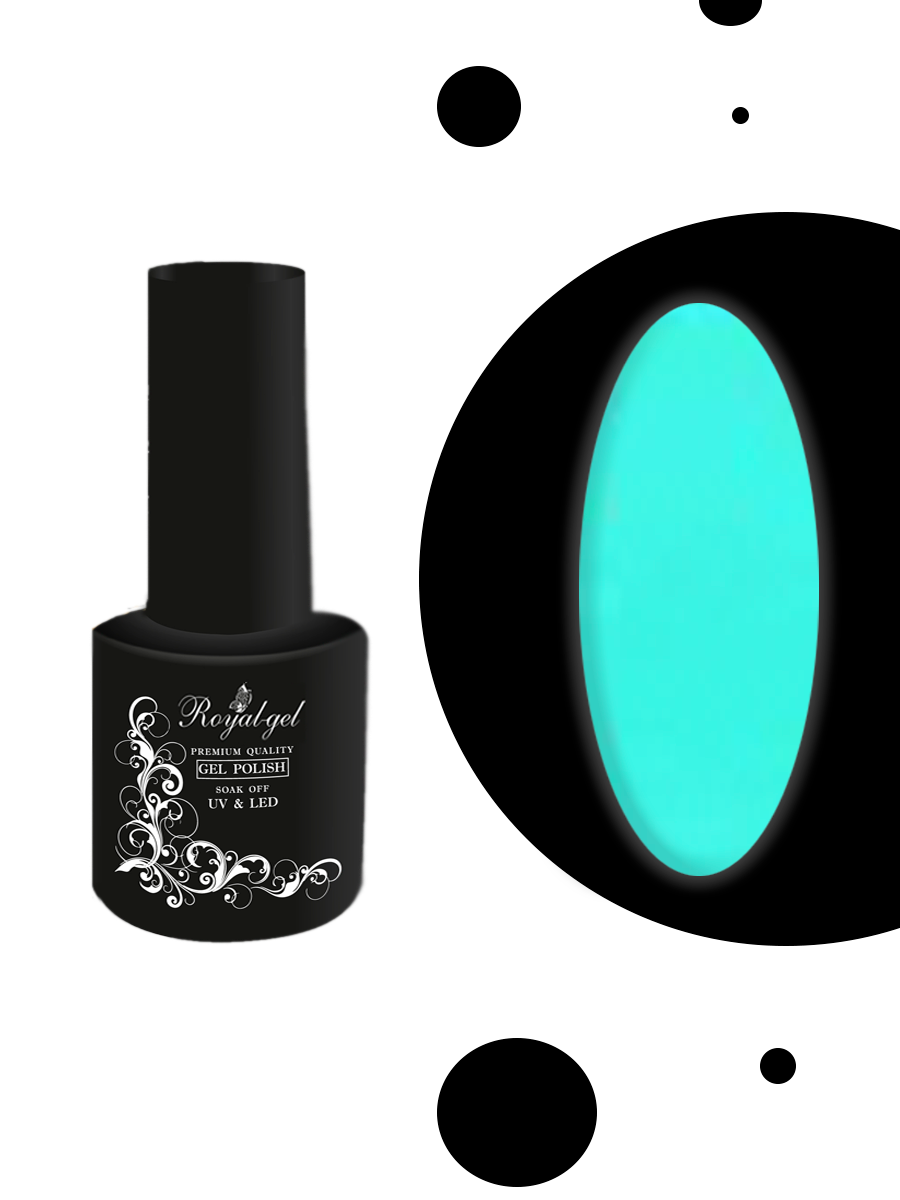 Топ Royal-gel "MATE GLOW IN DARK" матовый светящийся в темноте 5 мл. GDTC
