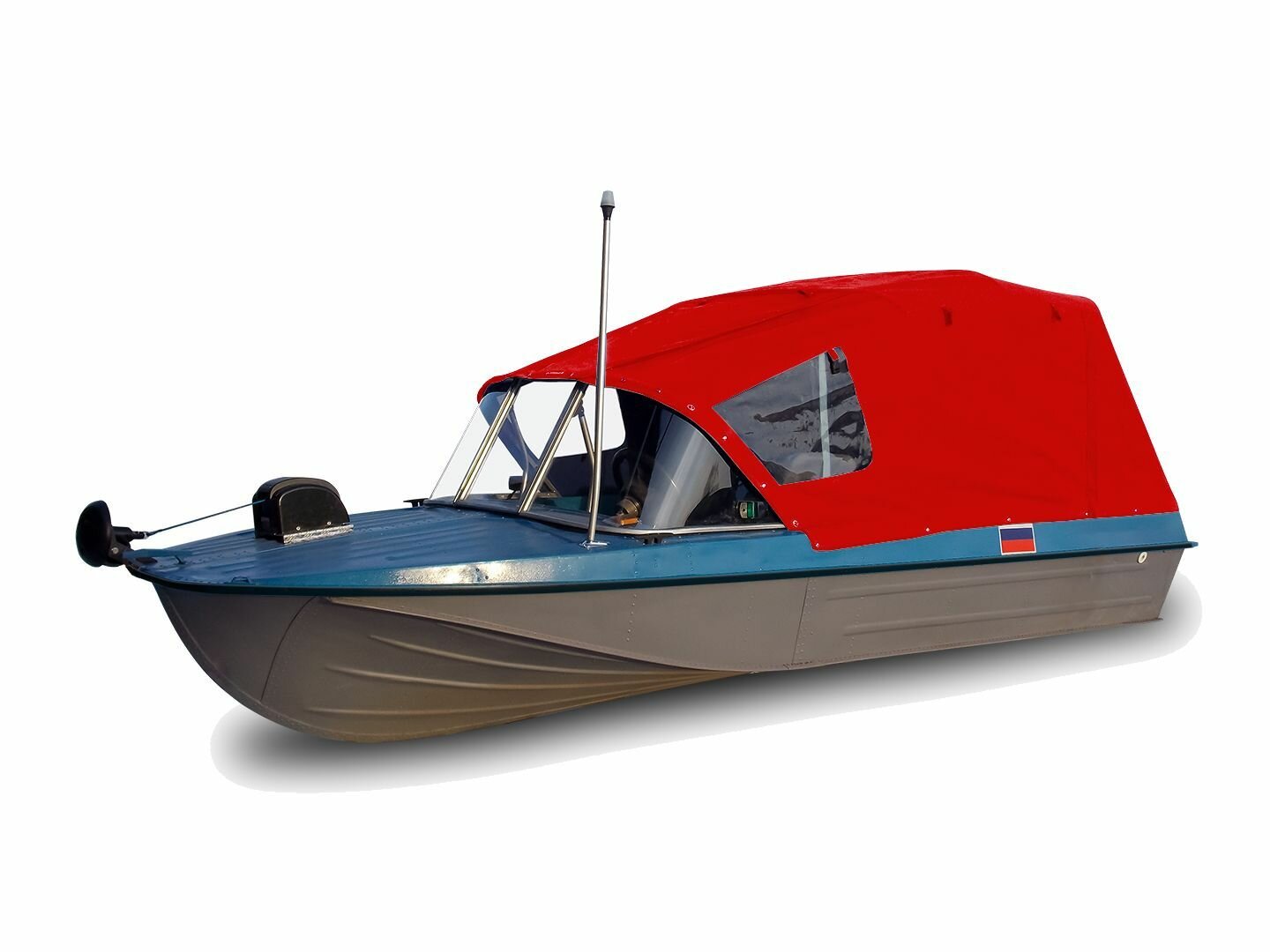 Казанка-5. Стекло с калиткой, тент, дуги, крепление. Комплект