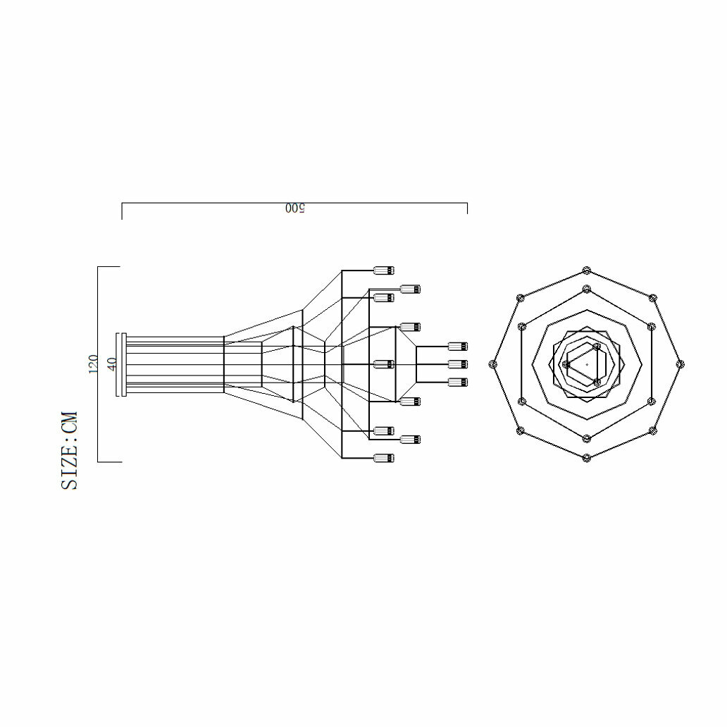 Люстра Via Wireflow Chandelier polyhedral 0315 Suspension lamp — фото 1
