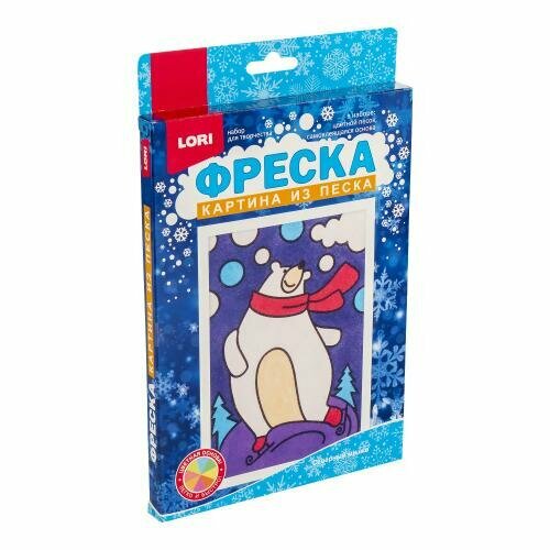 LORI Фреска Картина из песка. Северный мишка (комплект материалов для изготовления, в коробке, от 4