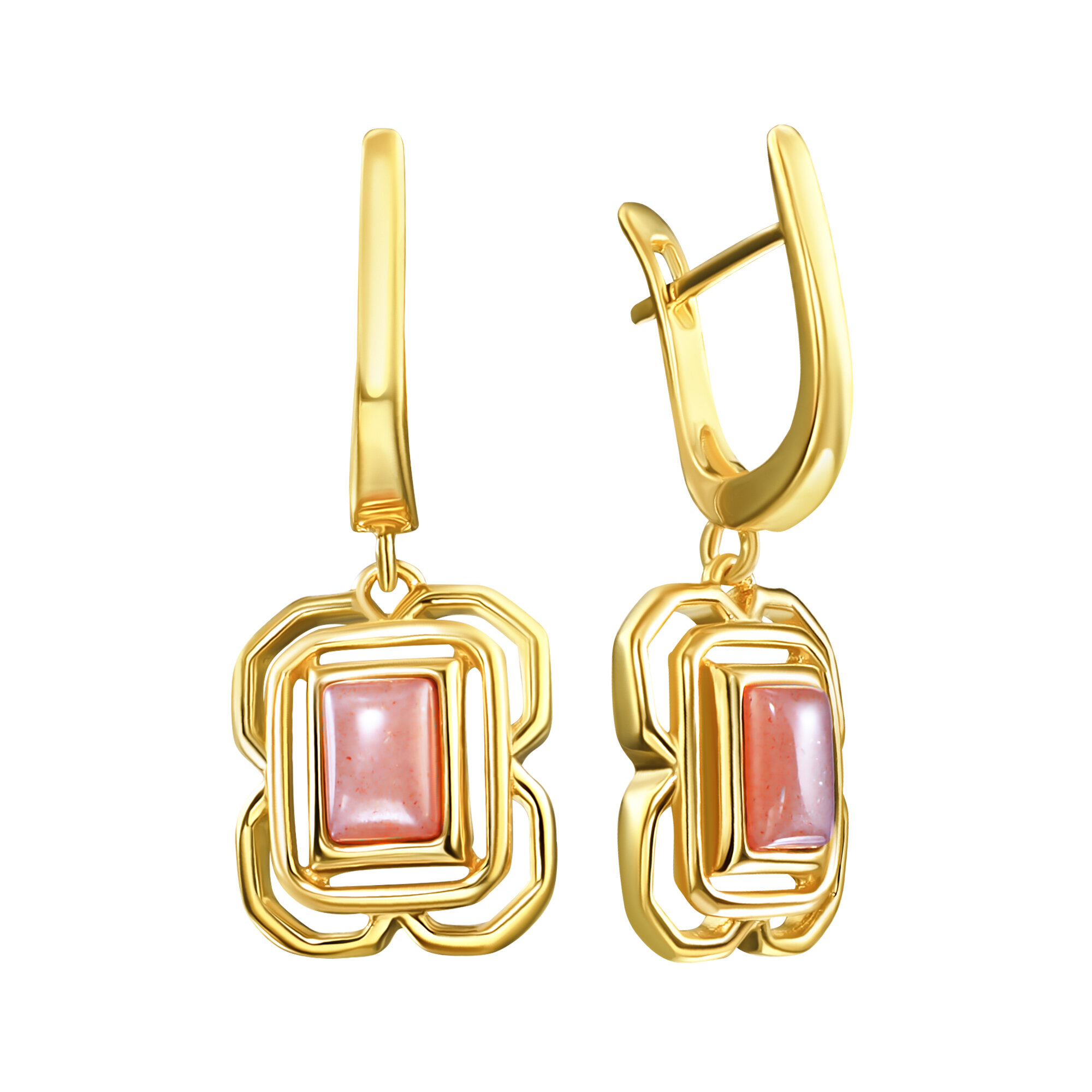 Серьги, серебро, 925 проба, лунный камень