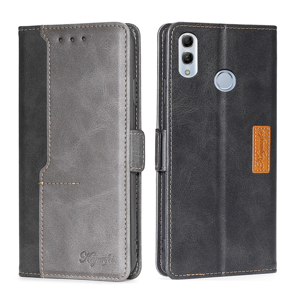 Чехол-книжка MyPads для Honor 10 Lite / Huawei P Smart 2019 / Хонор 10 Lite / Хуавей P Smart 2019, смешать два цвета (черный + серый)