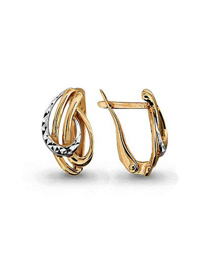 Серьги, красное золото, 375 проба