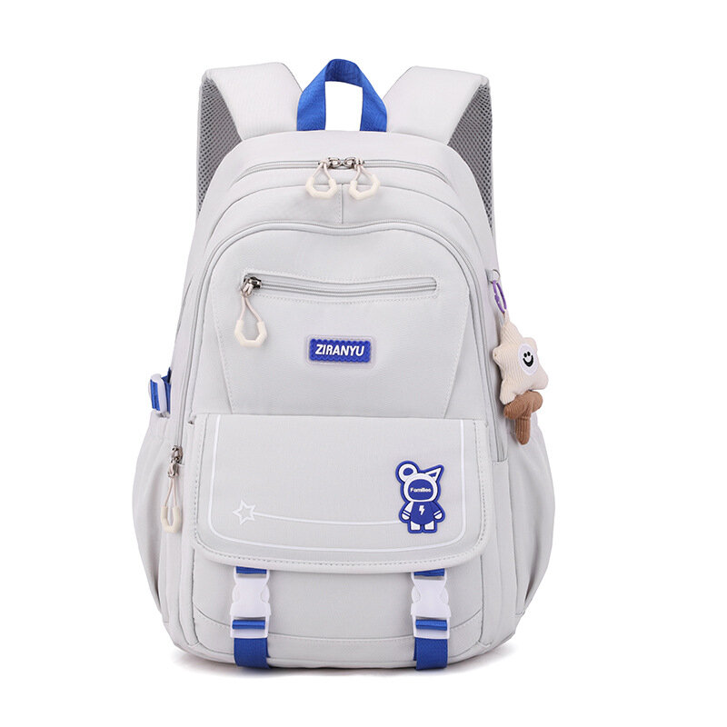 Школьный ранец, для начальной школы, из натуральной кожи, серый