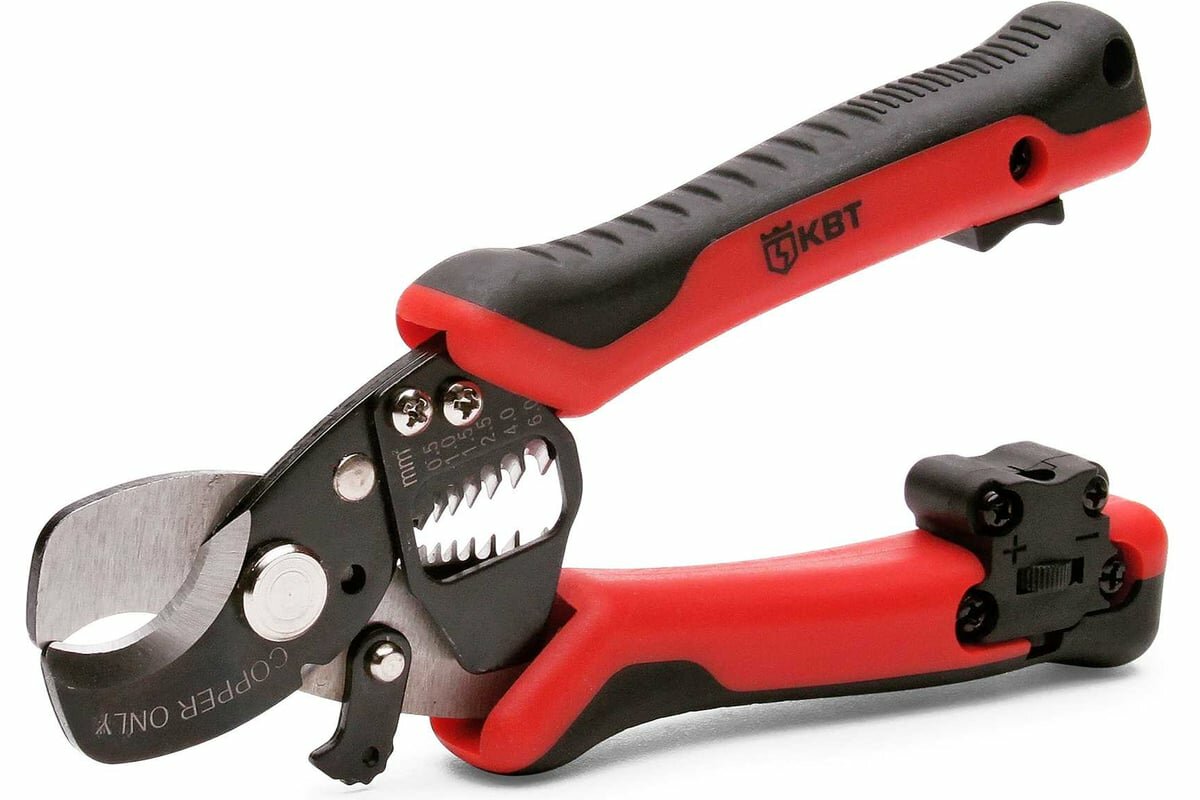 КВТ кабельные ножницы MC-04 60948 для резки кабелей и кабельных жил, стальной корпус.