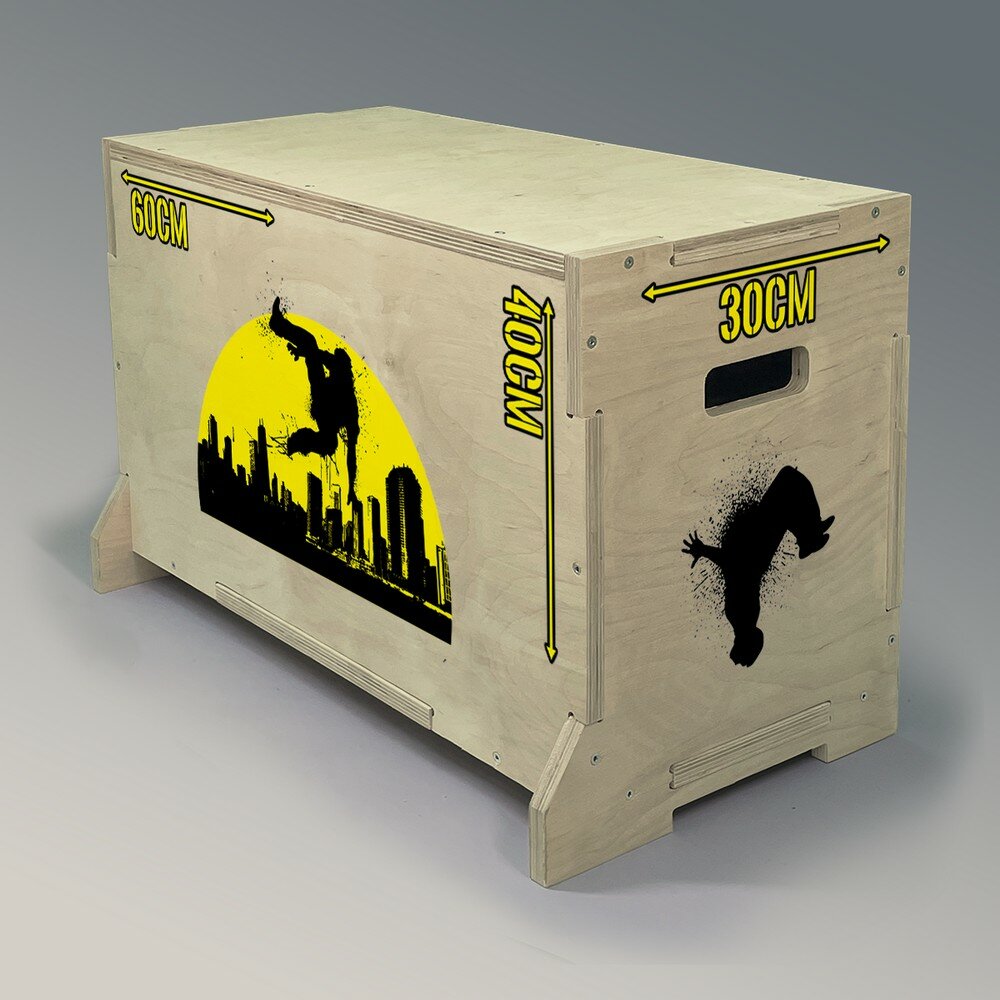 Плиобокс, тумба, опора для прыжков универсальный с принтом спорт паркур - 2006