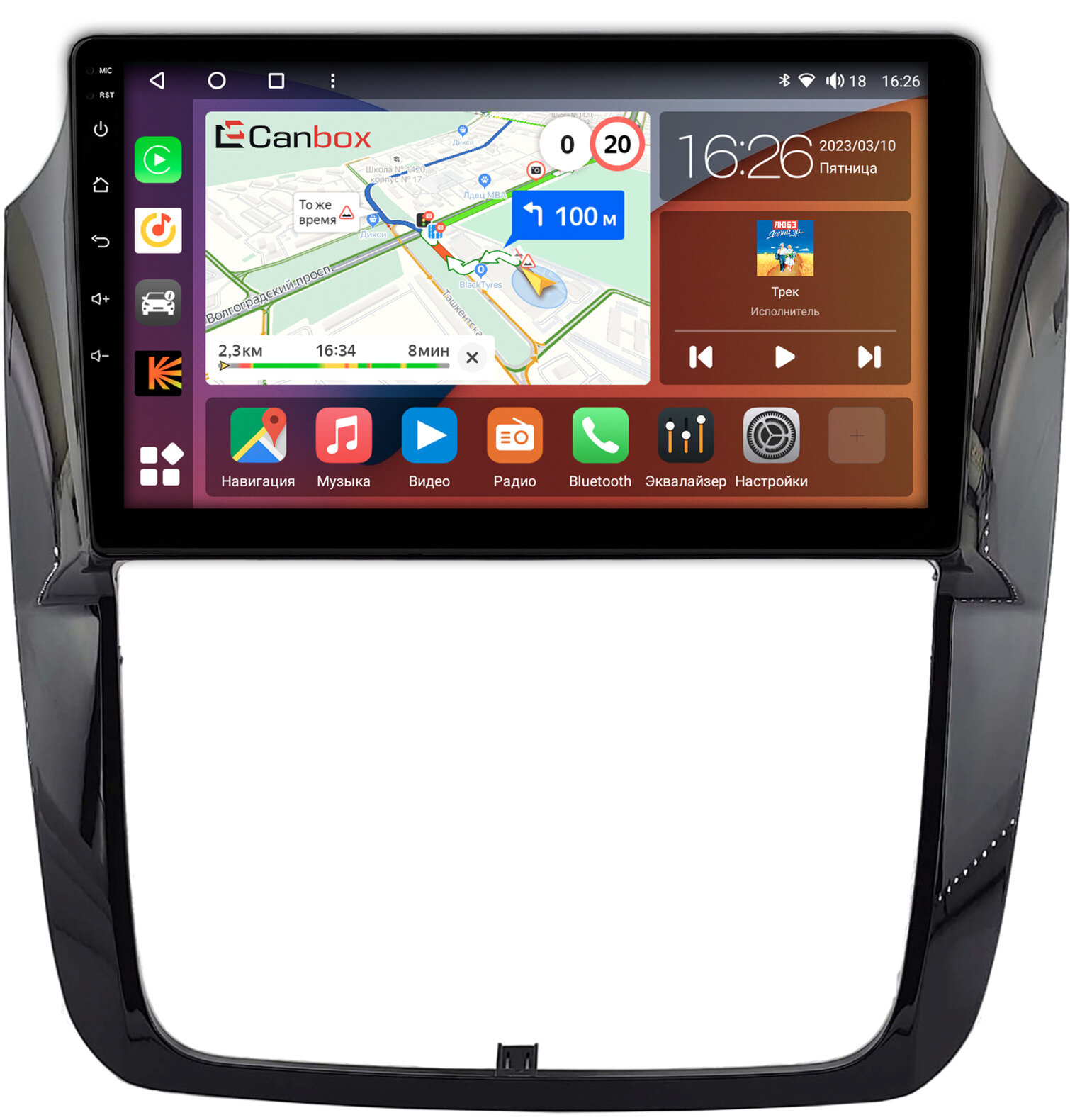 Штатная магнитола Toyota Ipsum (M20) 2001-2009 (Тип B, черная, глянцевая) Canbox H-Line 4166-9-3157 Android 10 (4G-SIM, 4/32, DSP, QLed)