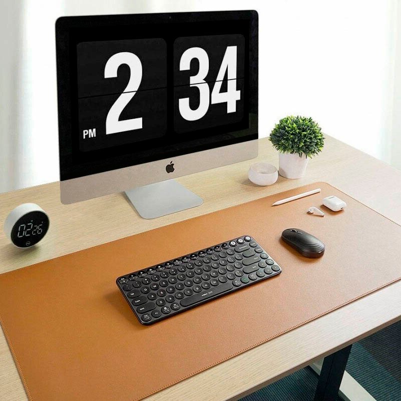 Коврик под клавиатуру и мышь 600 х 400 мм из экокожи Xiaomi MIIIW Mouse Pad (MWMLV01) Коричневый