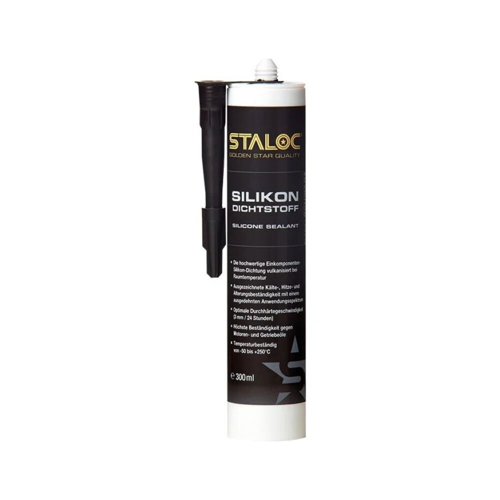 Силиконовый герметик STALOC silicone oil resistant black маслостойкий, черный, 300 мл 104409030