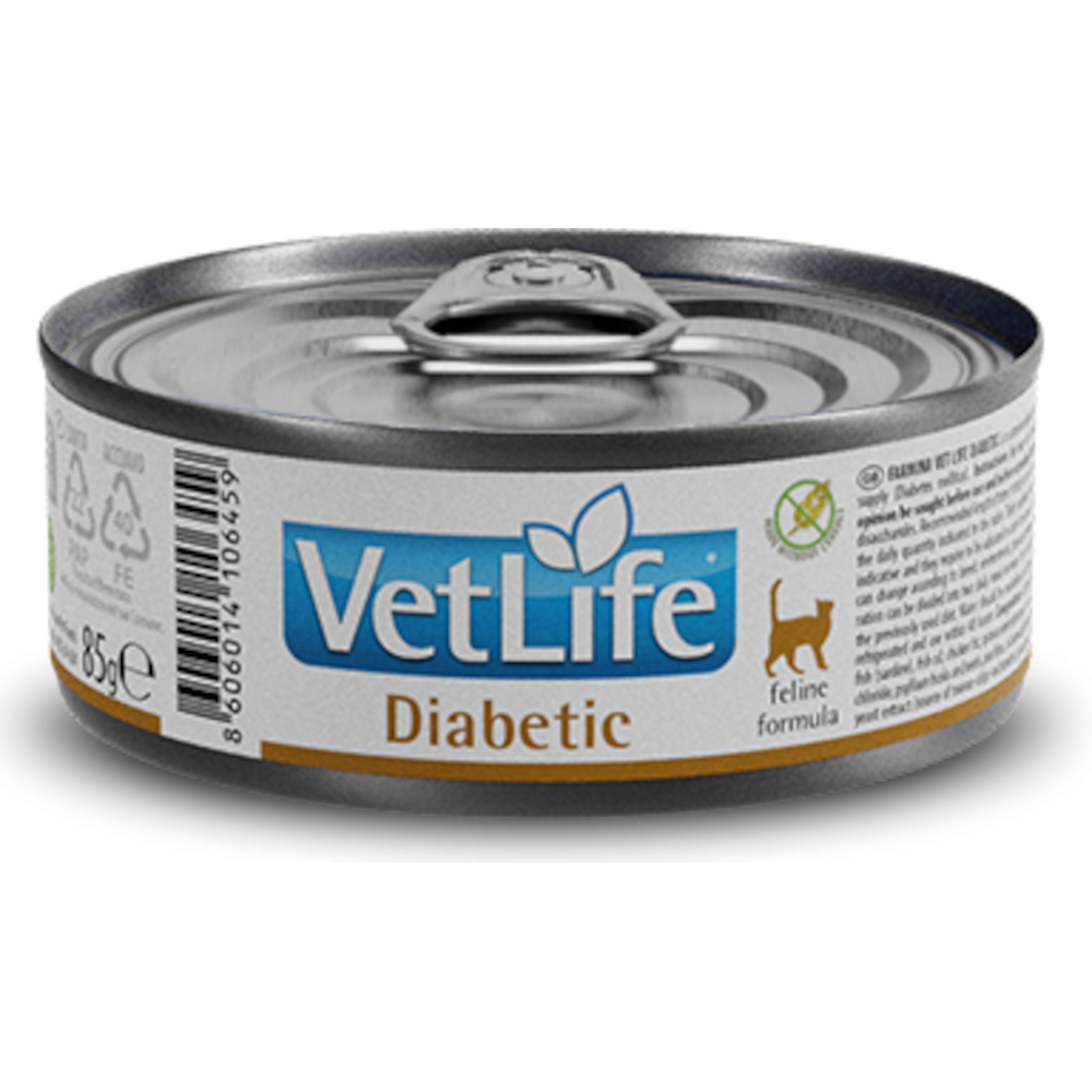 Farmina Vet Life Cat Diabetic влажный корм для кошек при диабете, в консервах - 85 г,1 шт