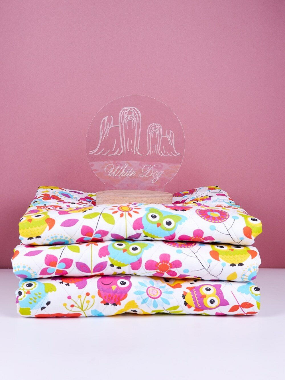 Многоразовая непромокаемая пеленка WhiteDog "Хэппи Овл" 70*100 см