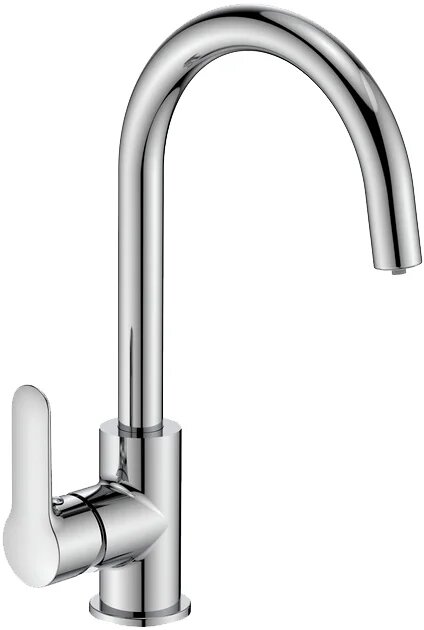 Смеситель для кухни IDDIS Cuba CUBSBFJi05 с краном для питьевой воды, с поворотным изливом, хром, глянцевый, однорычажный, латунный, с керамическим картриджем