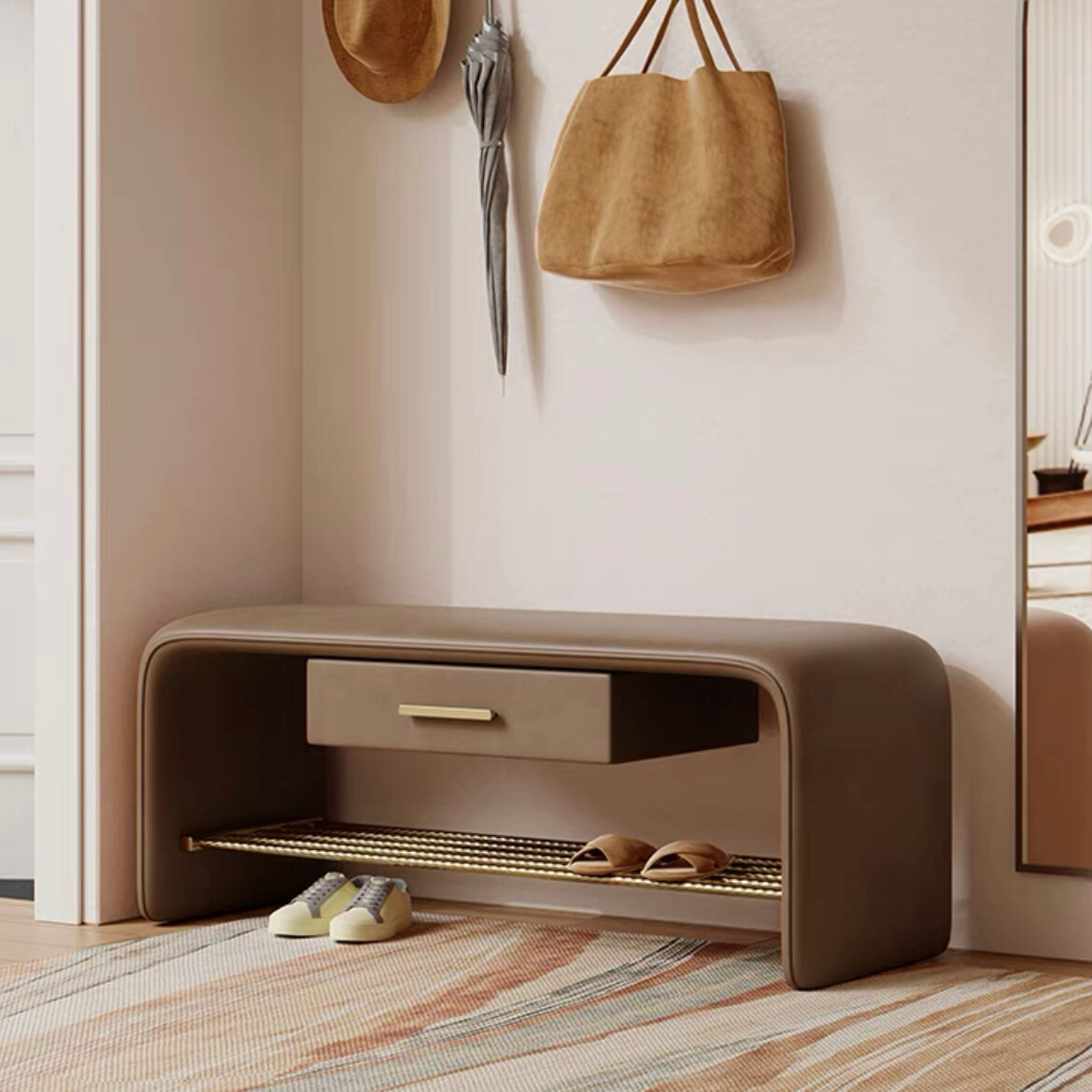 Банкетка с ящиком для хранения Maur (цвет коричневый / 80см)