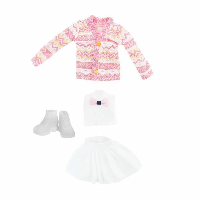 Комплект одежды для кукол 29-30 см /джемпер, топ, юбка, обувь