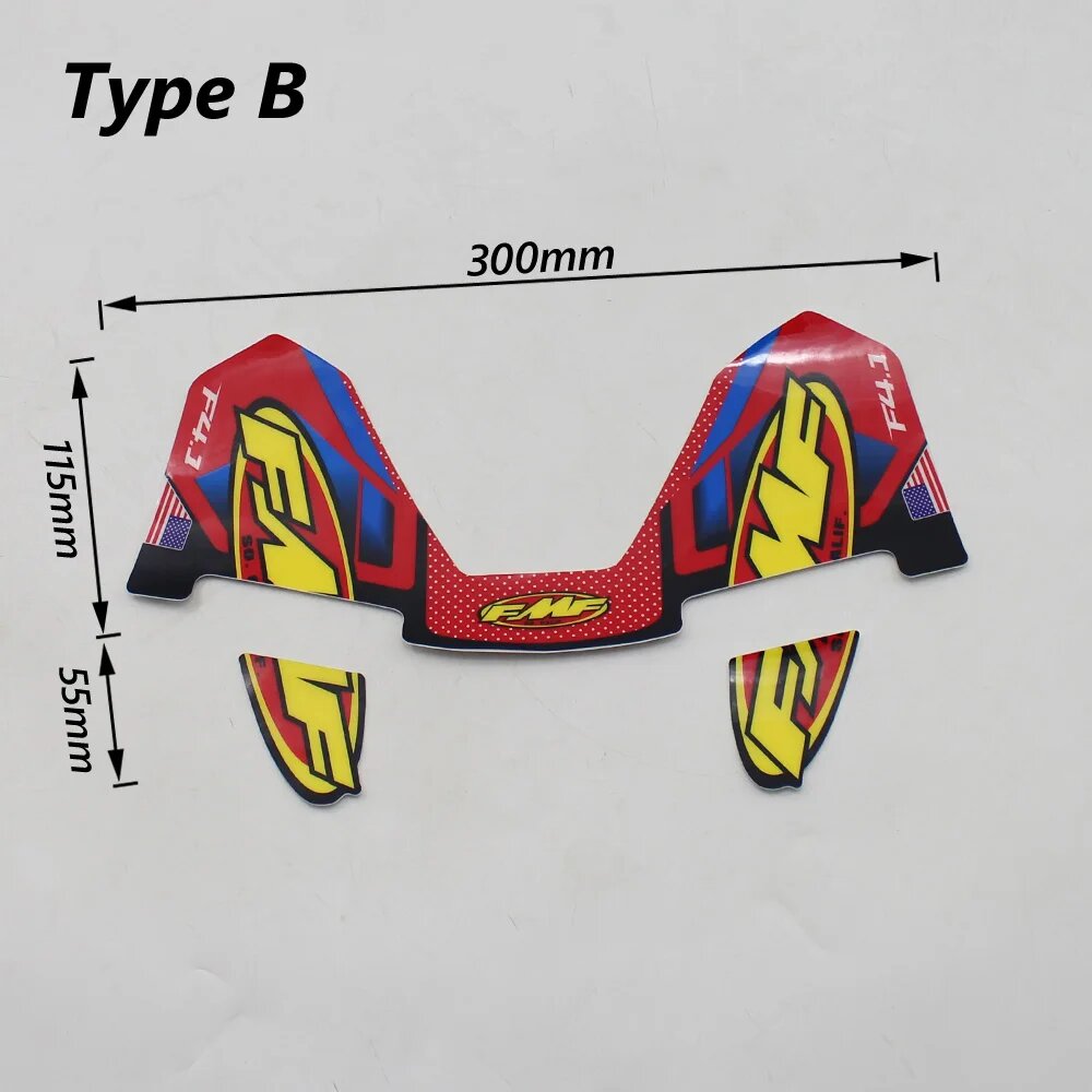 FMF наклейка 4T мотоциклетный глушитель на трубу водонепроницаемые (30 см x 17 см) универсальные для мотоциклов и автомобилей 1PC Type B