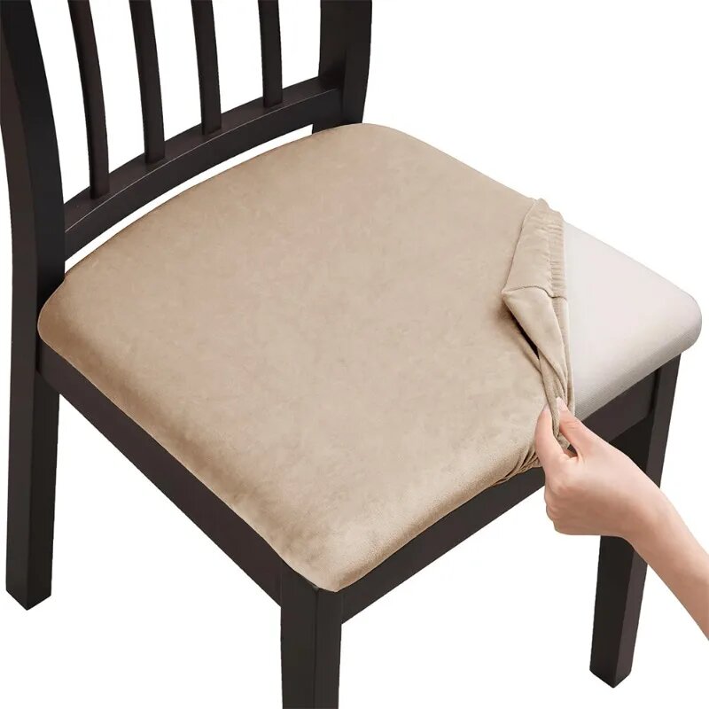 Чехлы для стульев airldianer бархатные однотонные beige gray