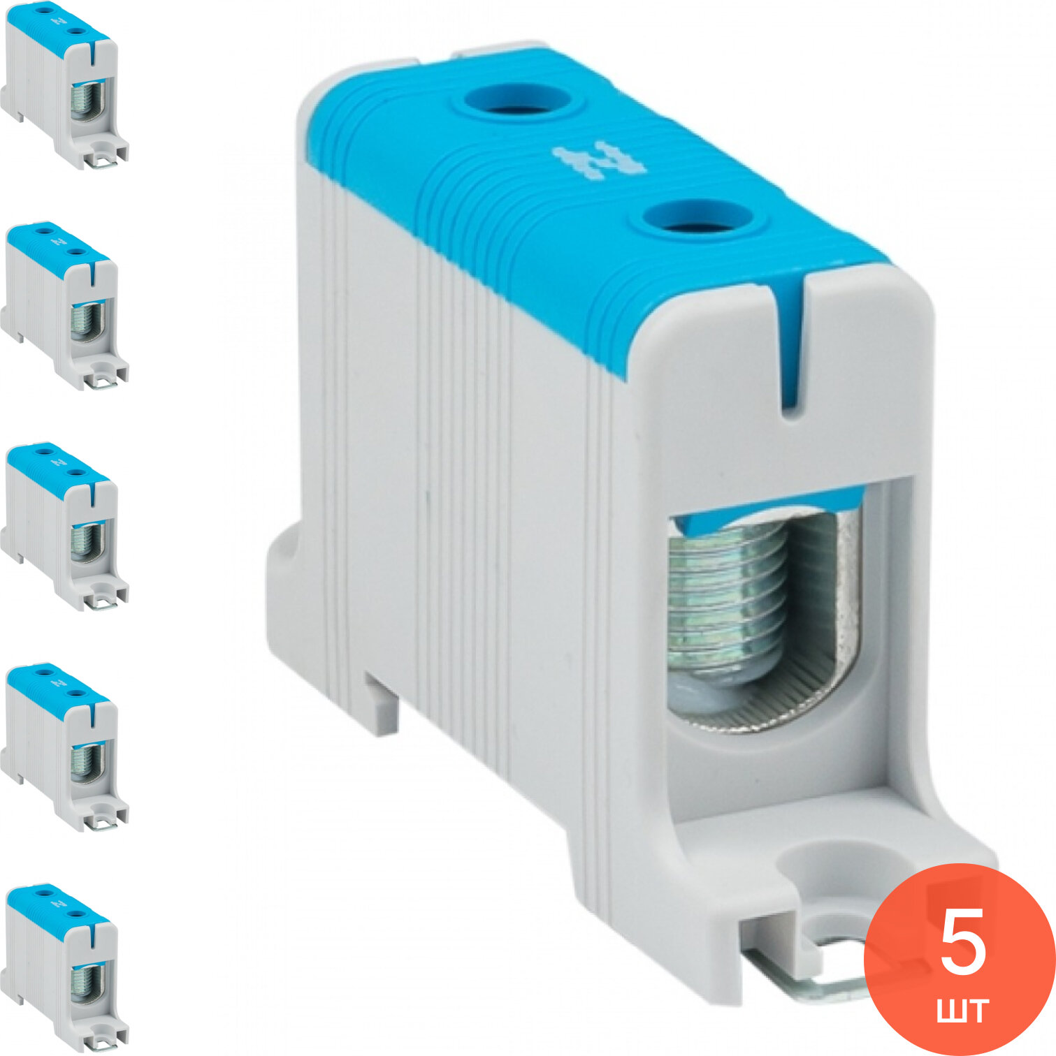 Клемма для проводов EKF / ЕКФ PROxima КСВ 16-95 силовая вводная, огнестойкий полиамид, 245А, 86х24мм, синий, 1шт. / зажим (комплект из 5 шт)