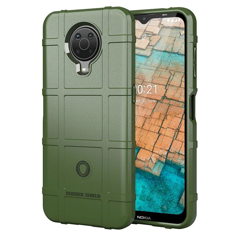Бронированный чехол Skinlee для Nokia G10 Military Protect Прочный силиконовый Green, Nokia G20