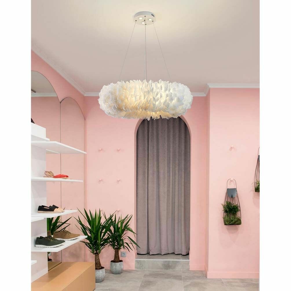 Люстра LJHI "Three-Color Light Feather", E27, 12 Вт, светодиодная