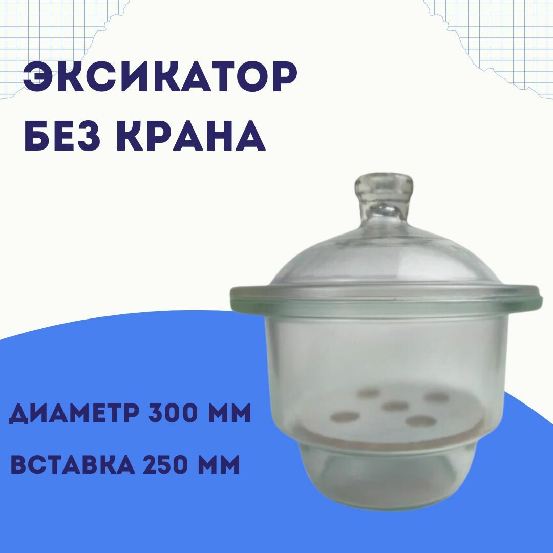 Эксикатор вакуумный без крана 2-300 мм вставка 250 мм