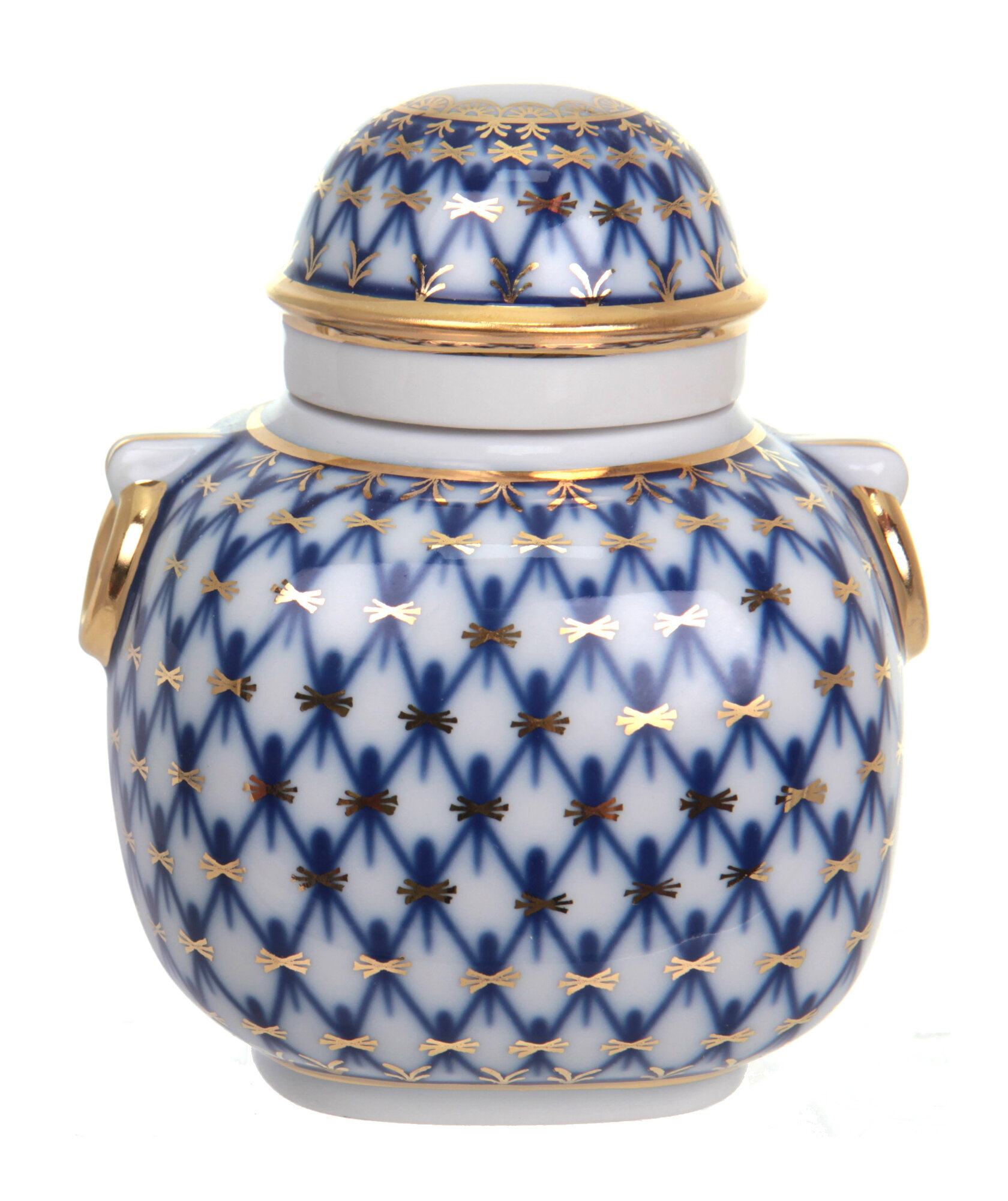 Чайница ИФЗ Колечко Кобальтовая сетка, 350мл, фарфор 80.59156.00.1