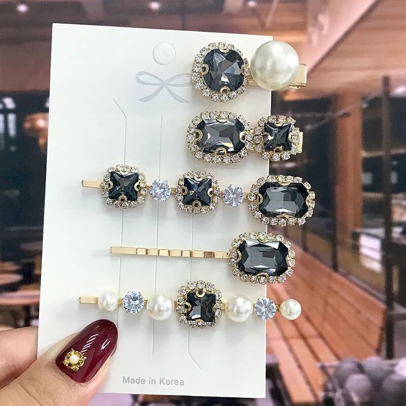 Женские заколки с кристаллами и жемчугом, S5-5pcs