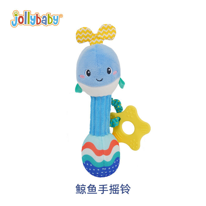 Детская погремушка Jollybaby для младенцев, палочка для захвата с прорезывателем, жевательная игрушка для детей 0-6 месяцев оптом