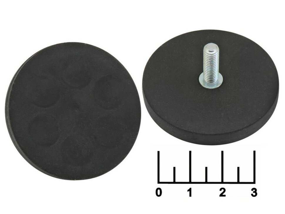 Магнит прорезиненный с винтом M5 43*6 (CP43) (~8.5кг)