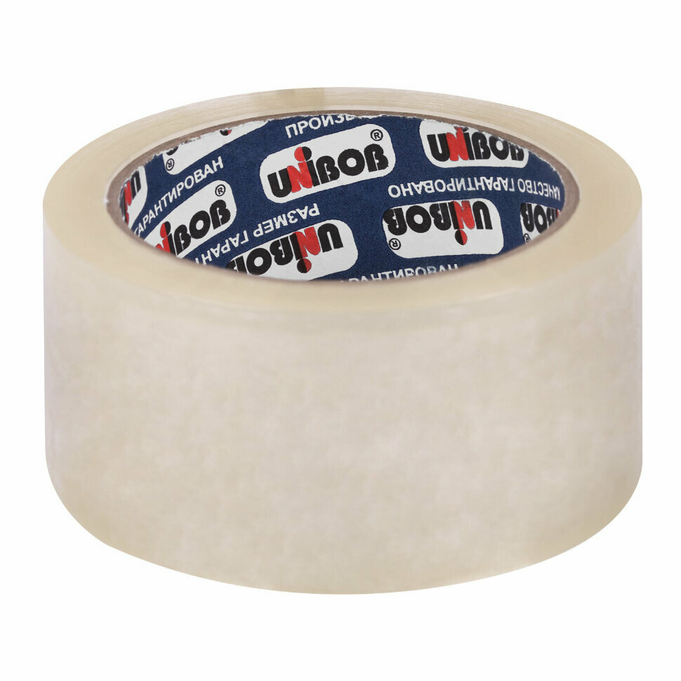 Клейкая лента упаковочная, 48 мм х 66 м, прозрачная, толщина 45 микрон, UNIBOB 600, 29341, 220684