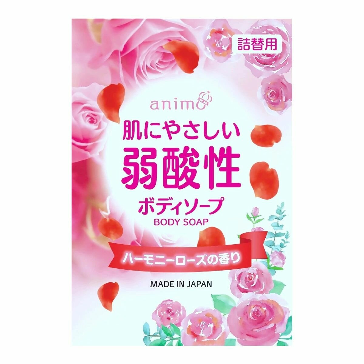 Rocket Soap Слабокислотное жидкое мыло "Animo Harmony Rose" для тела (аромат розы) 340 мл, мягкая упаковка