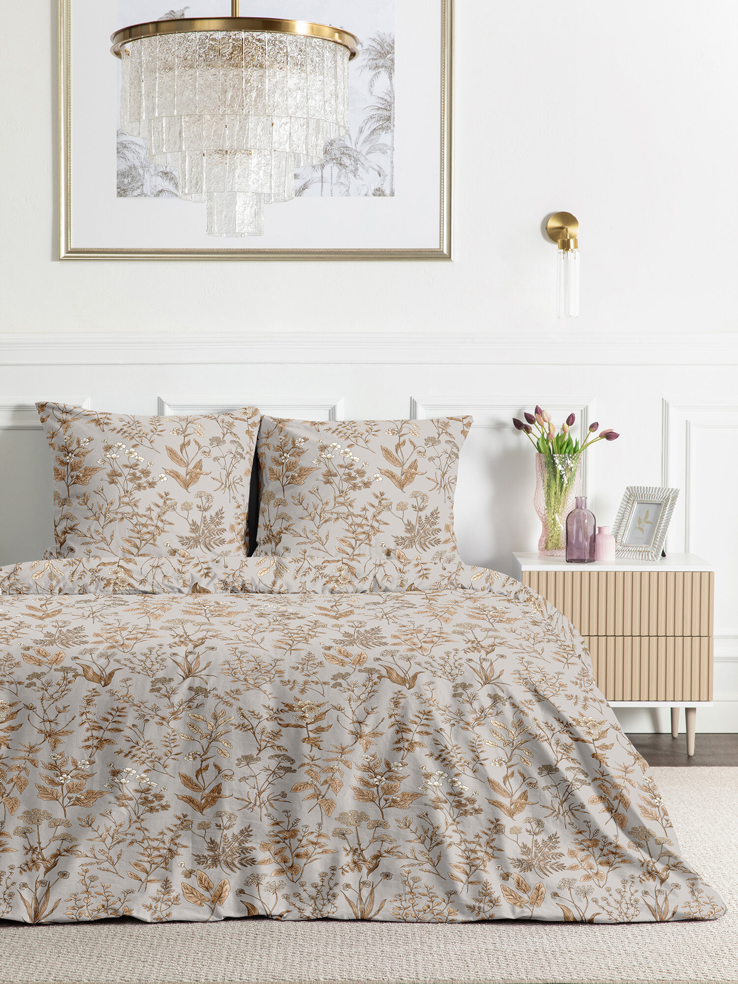 КПБ 2.0 сатин "Cozy Home" (70х70) рис. 43144-1/43145-1 Золотые травы/Erbe dorate