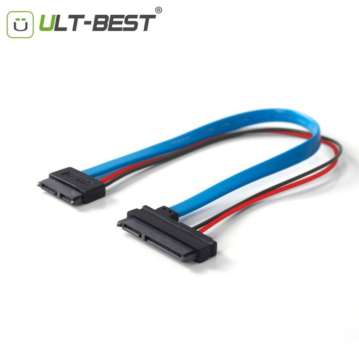 ULT-BEST тонкий кабель SATA Serial ATA 7+15 22Pin to Slimline SATA 13Pin 7+6 разъем Female to Female 5V Тонкие кабели Co