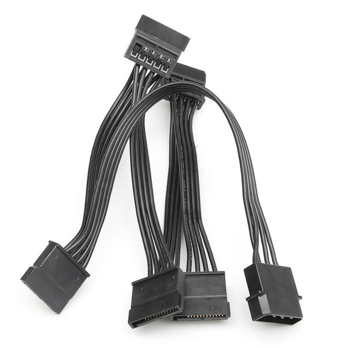 Адаптер кабеля питания 4-контактный Molex Male на 5 x 15-контактный SATA Female для нескольких жестких дисков