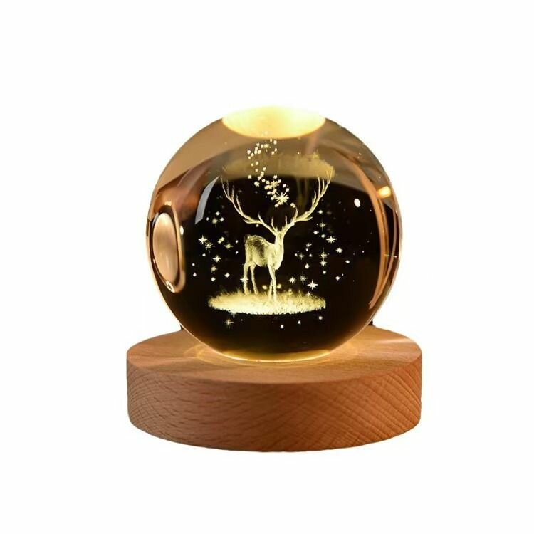 Ночник детский светодиодный стеклянный шар светильник Солнечная система