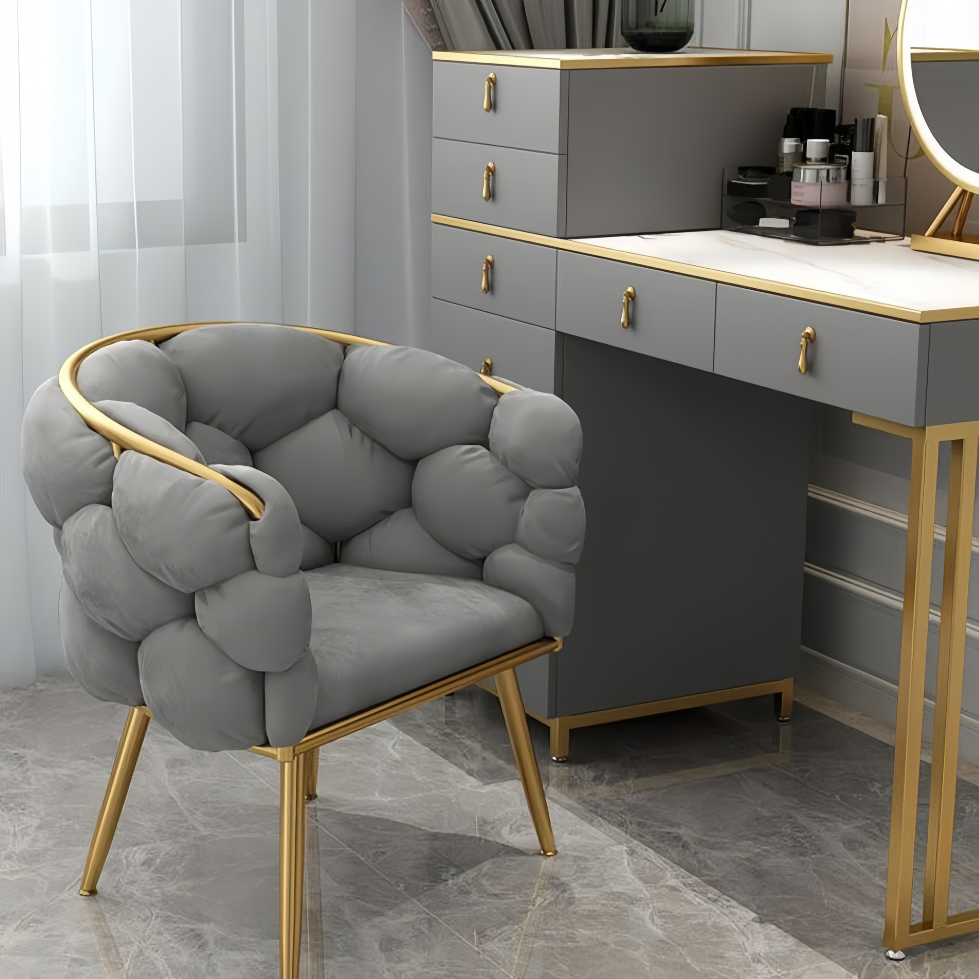 Туалетный столик, стул для спальни/стул для маникюра с пузырьками/кресло