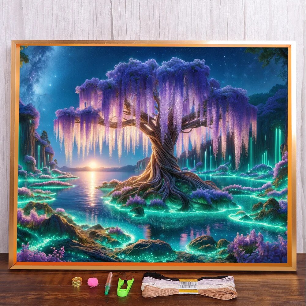 Вышивка крестом Фэнтези Дерево 40x50см, 11CT Cotton Thread