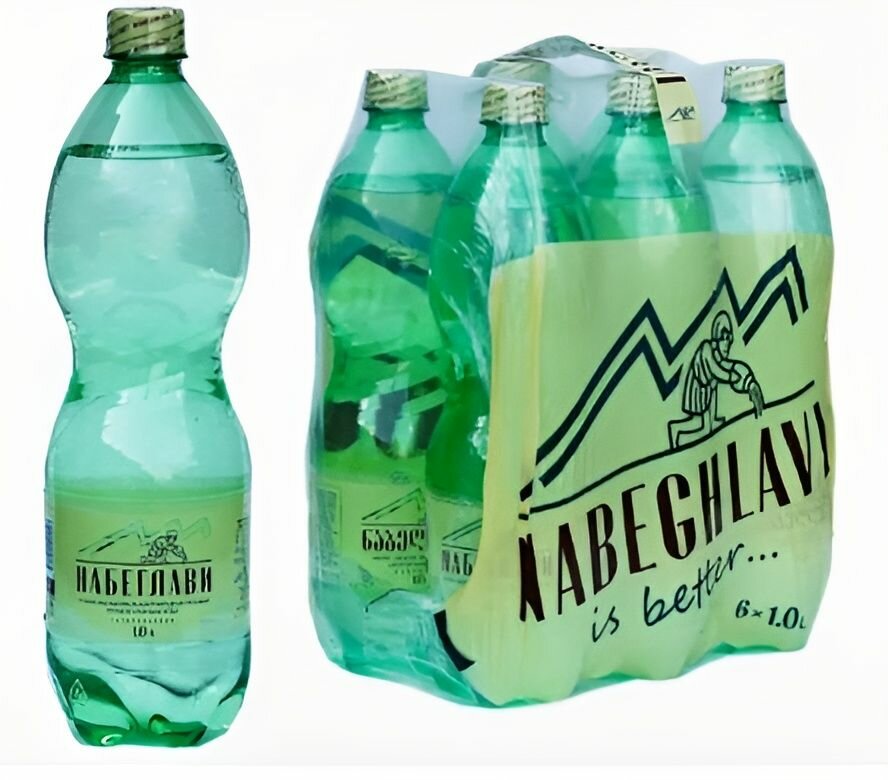 Вода минеральная лечебно-столовая питьевая газированная Набеглави 1 л, ПЭТ ( упаковка 6 шт)