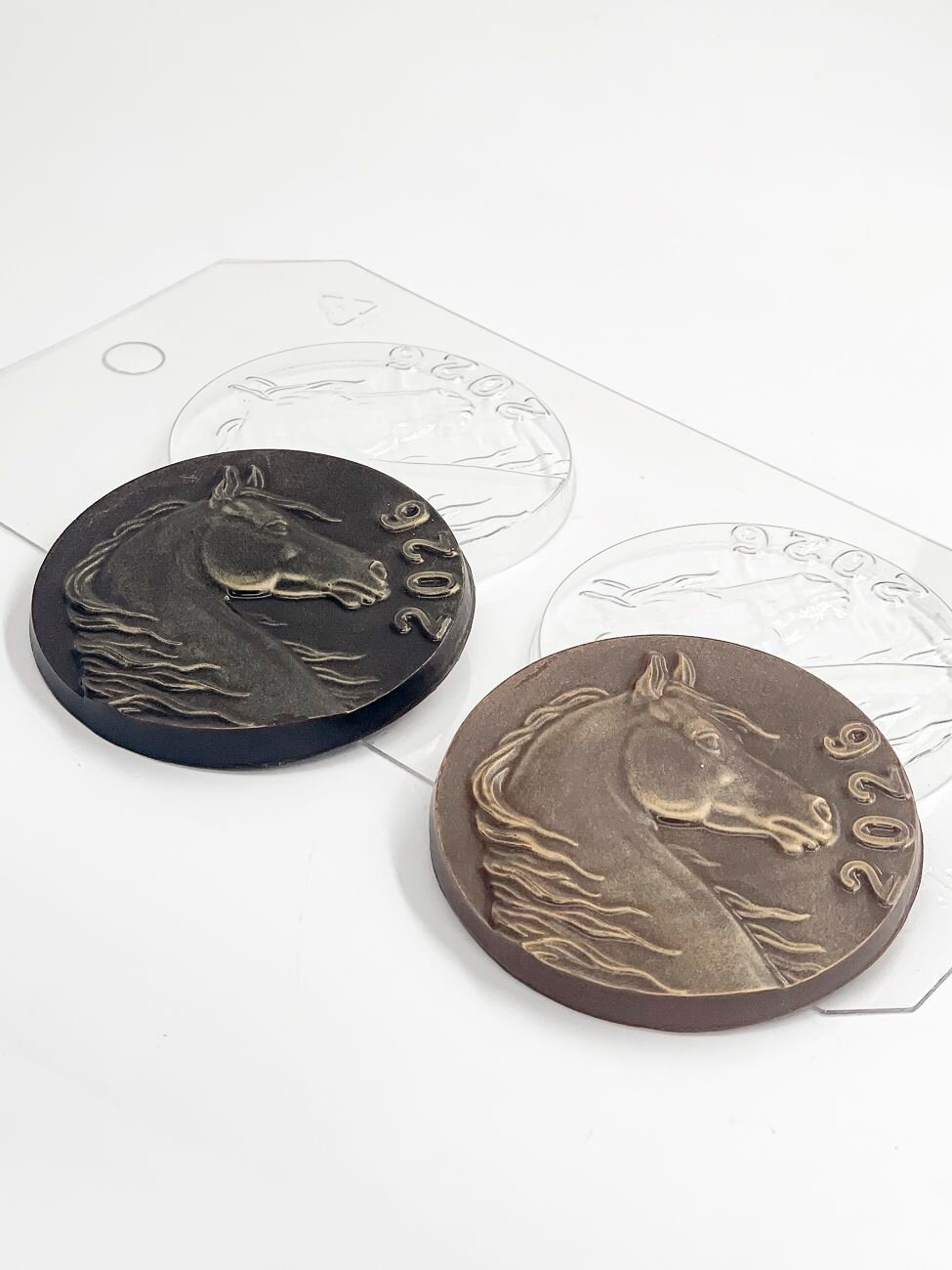 Медаль Лошадь 2026 форма пластиковая (2шт на форме)