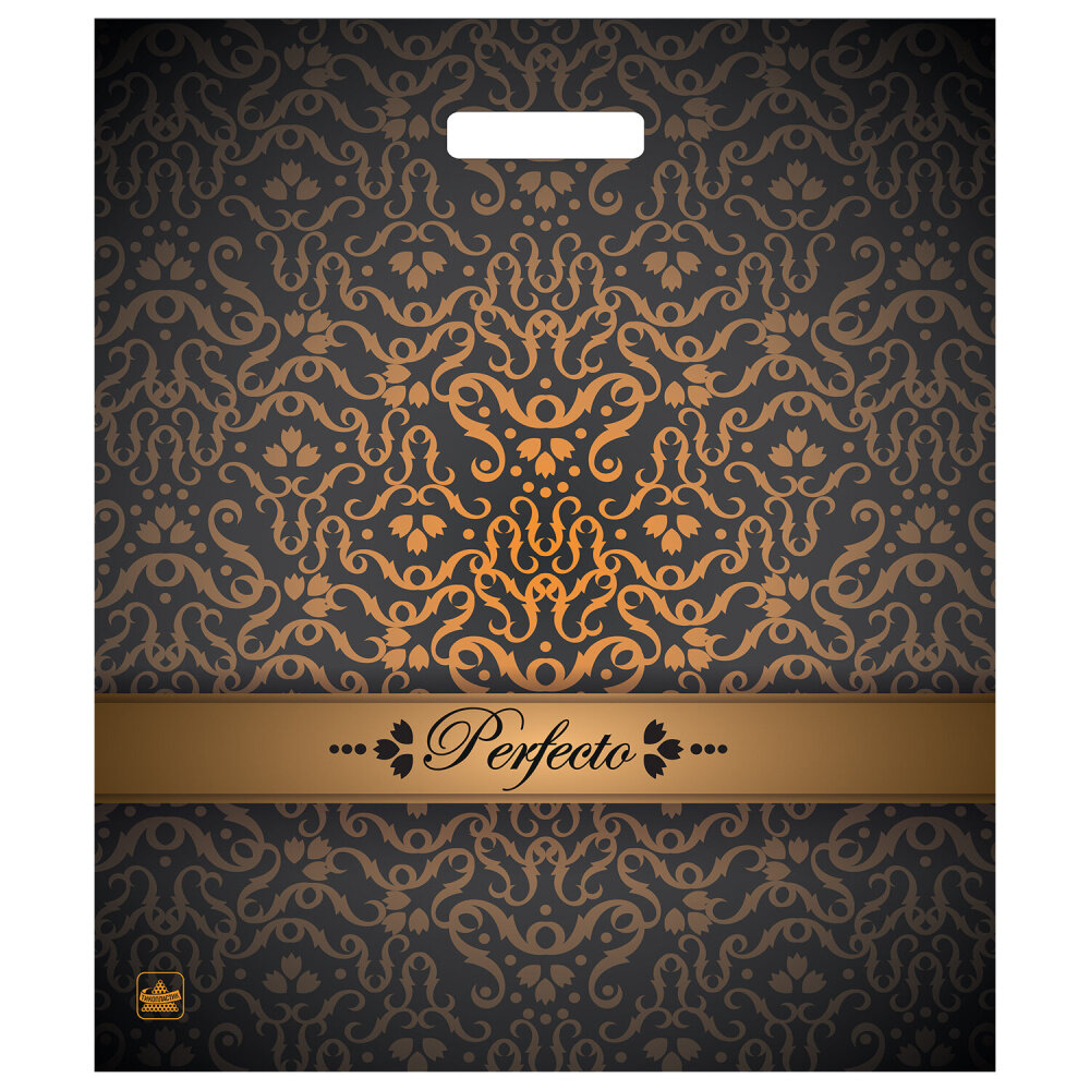 Упаковка 50 шт. Пакет с вырубной ручкой ПВД, 42х48 см, "Перфекто Бисмарк", 90 мкм, н00244241