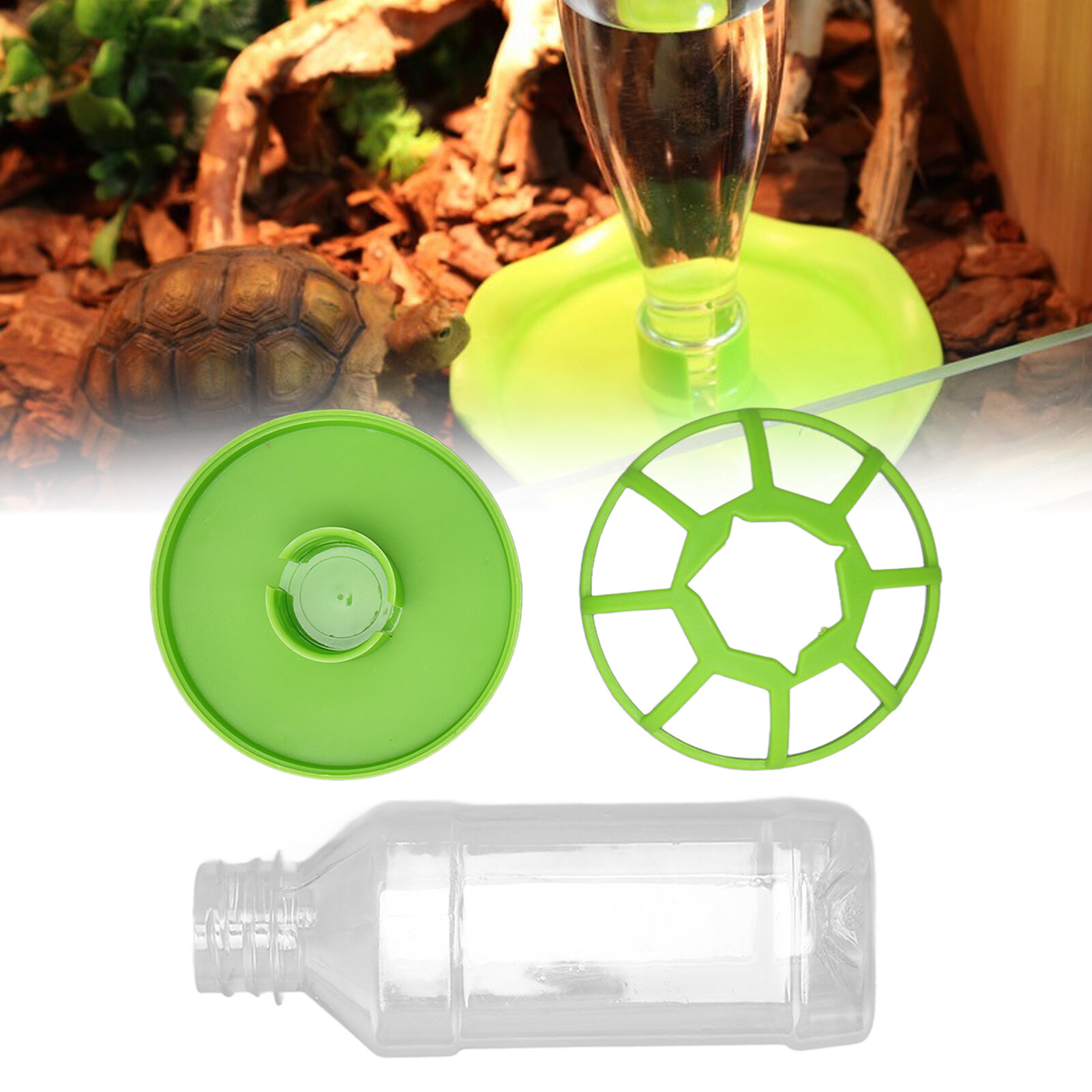 Бутылка для воды для рептилий, черепах, автоматическая поилка, диспенсер для воды с бутылкой для воды для ящерицы, черепахи, хамелеона, маленькая