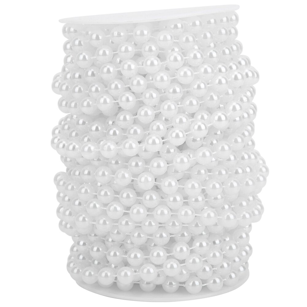 10 мм жемчужная нить, 20 м, искусственные бусины из АБС-пластика для самостоятельного изготовления аксессуаров для одежды, занавесок, декора свадебной вечеринки, белого цвета