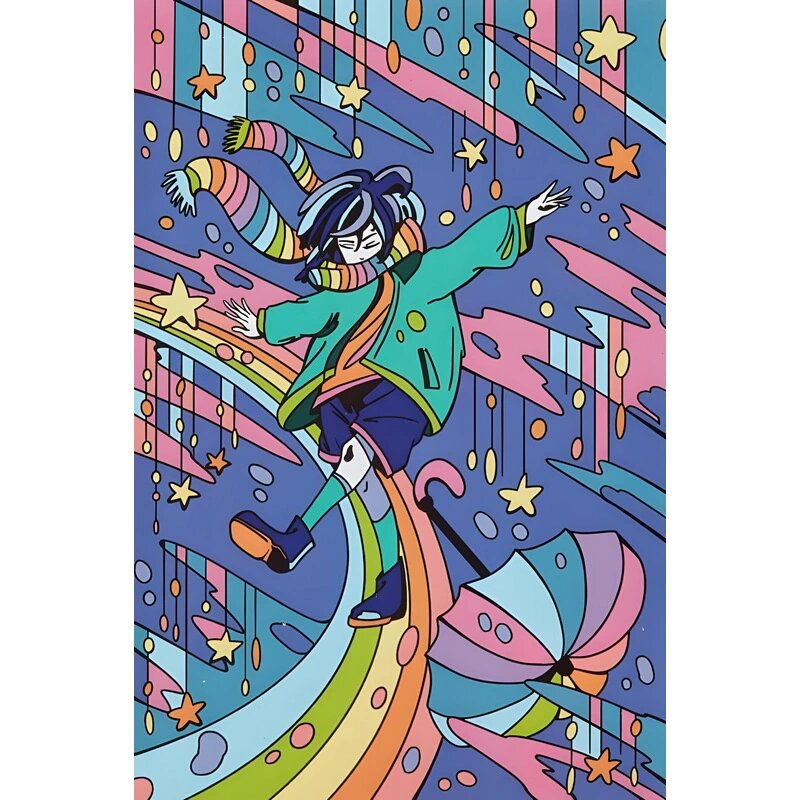 Картина по номерам для малышей аниме Звездные фантазии набор Ркн-120