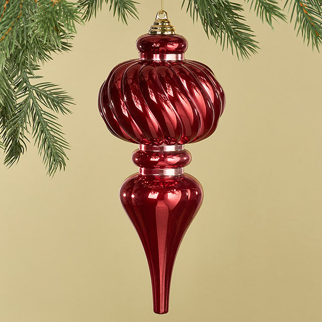 Елочная игрушка Сосулька Капелла 26 см бордовая, пластик, Winter Deco, 1000400