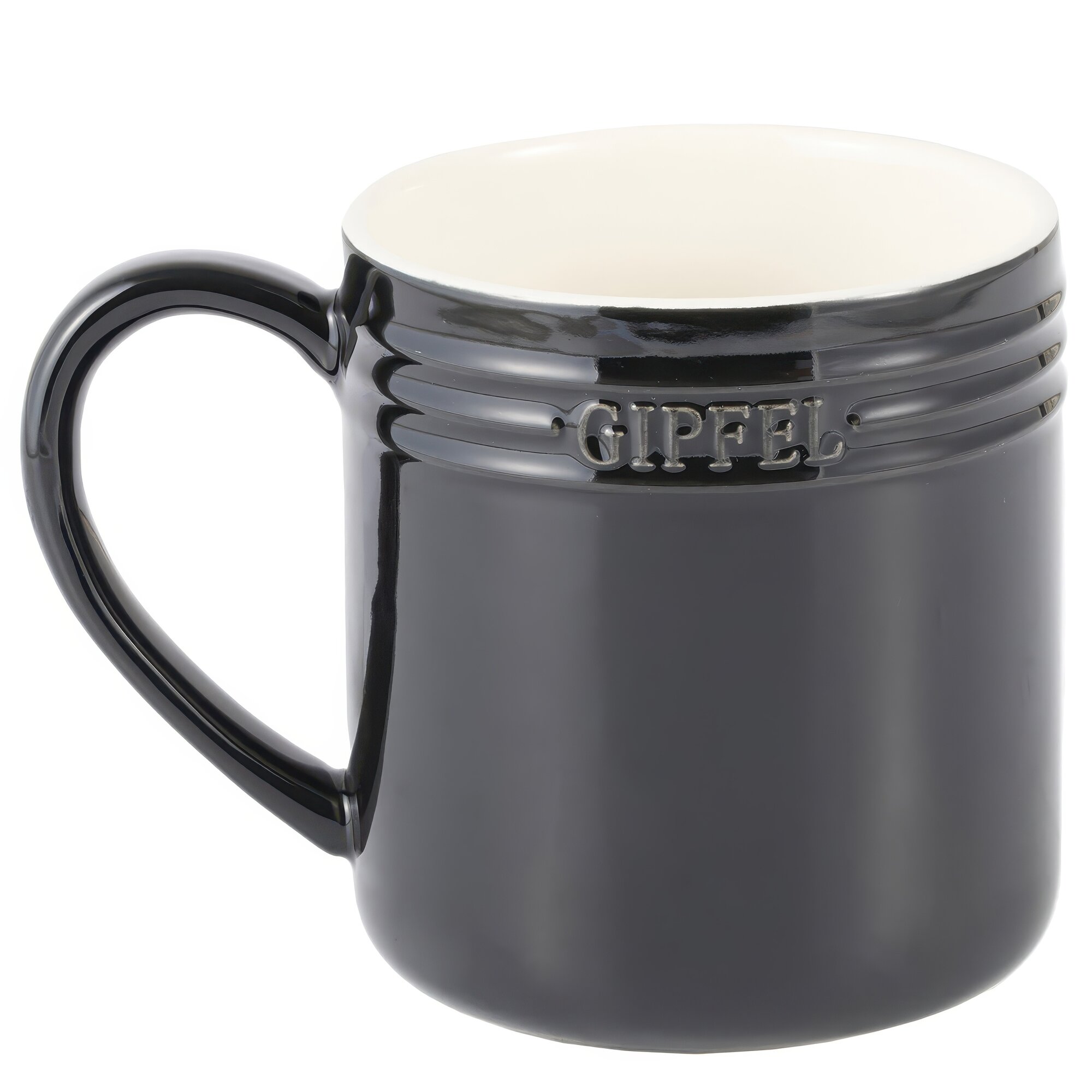 Кружка Gipfel Cliff 51876, объем 430 мл, 13x9x11 см, керамика, черный