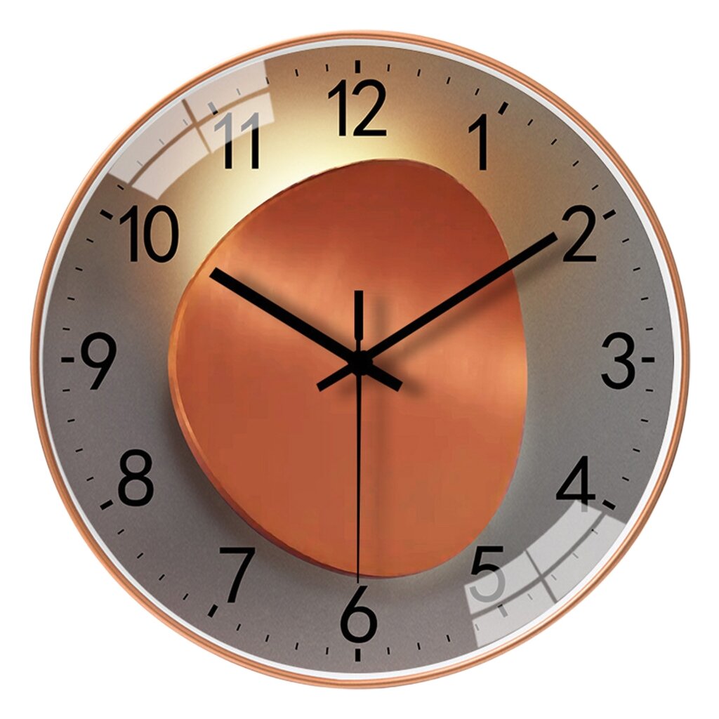 8-дюймовые бесшумные настенные часы light and shadow fashion- 8 дюймов (диаметр 20 см) 8012 в золотой оправе с черной иглой