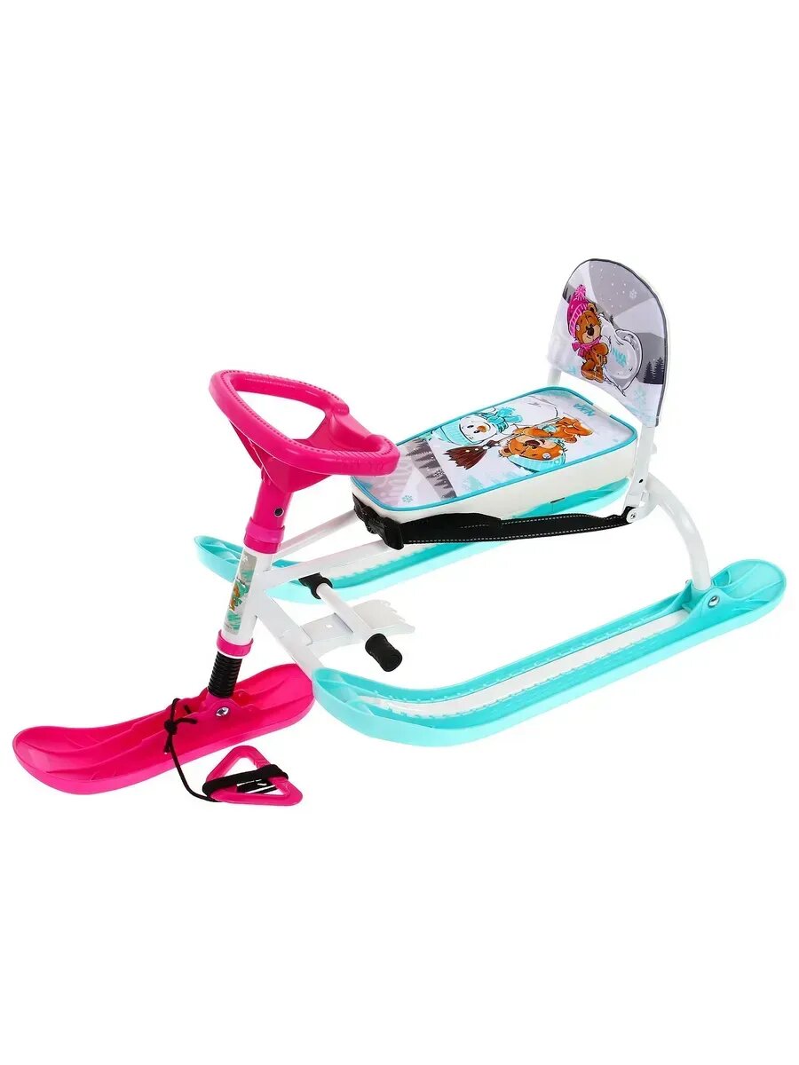 Снегокат детский, санки на лыжах с рулем