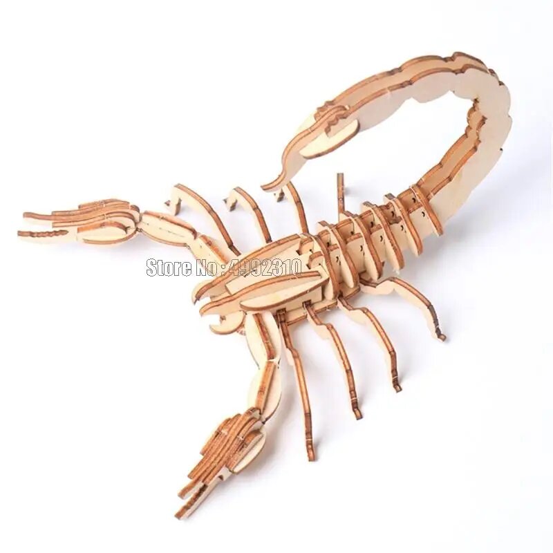 Деревянная 3D головоломка Монтессори scorpion