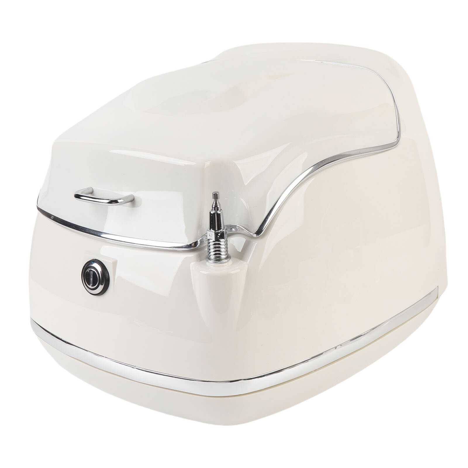 Мотоциклетный багажник верхний 38L водонепроницаемый универсальный с замком на ключ и базовой пластиной для хранения в хвосте, кейс для шлема и перчаток белый